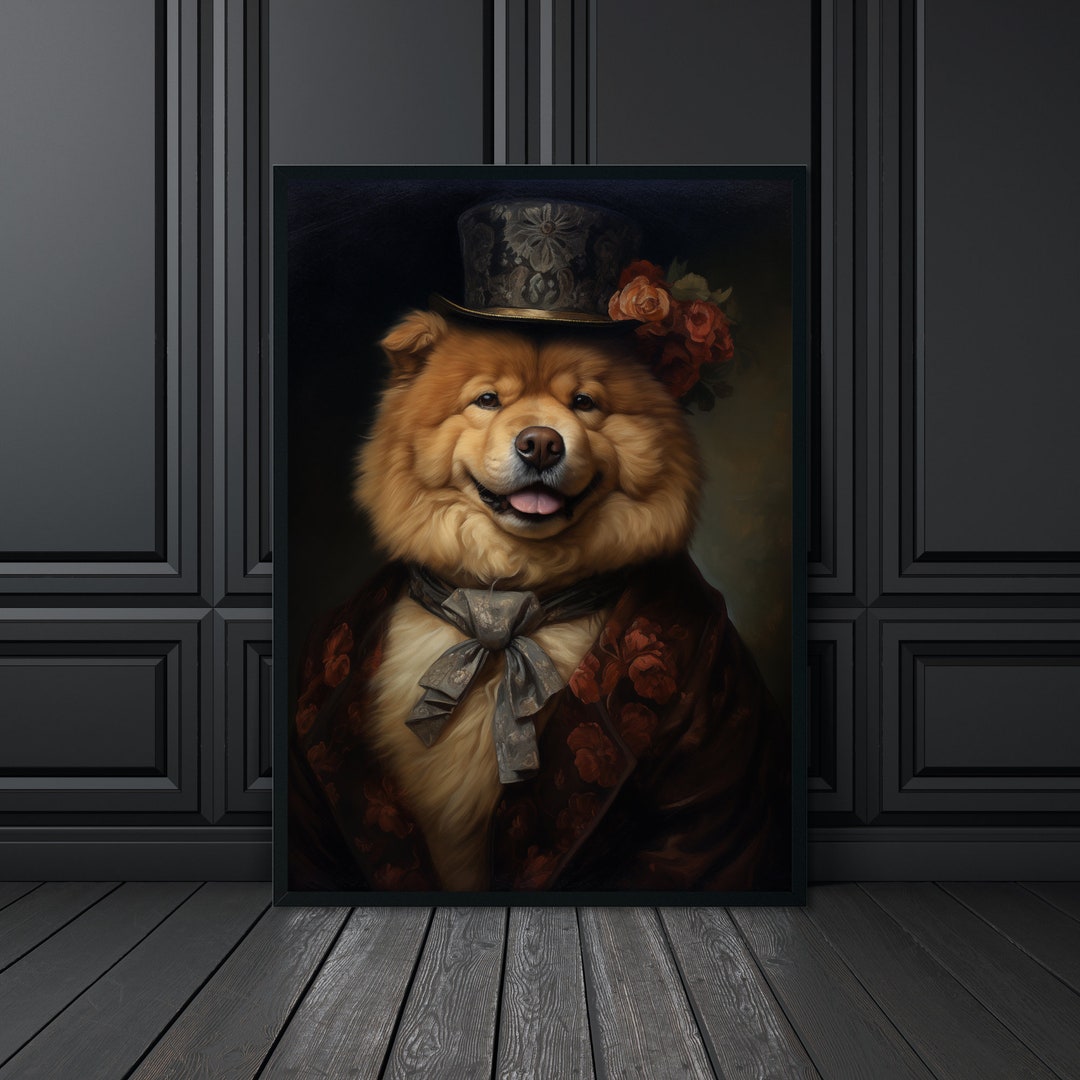 Chow Chow Vintage Portrait, Renaissance Animal Painting, Chow Chow ...