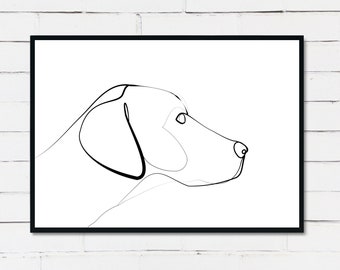 Labrador Line Art | Etsy