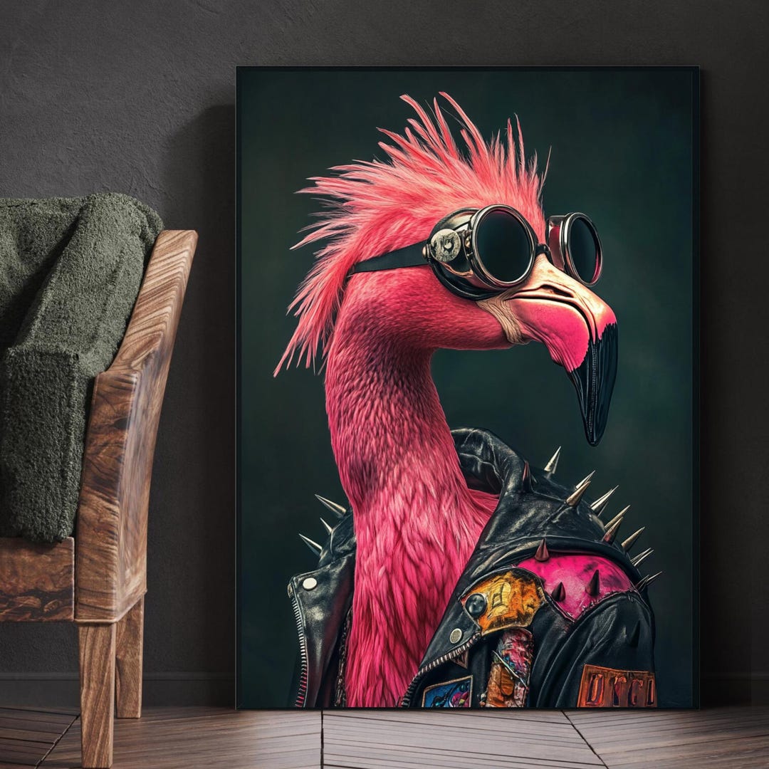 Steampunk Wall Art, Gothic Wall Art, Steampunk Art, Flamingo Wall Art ...