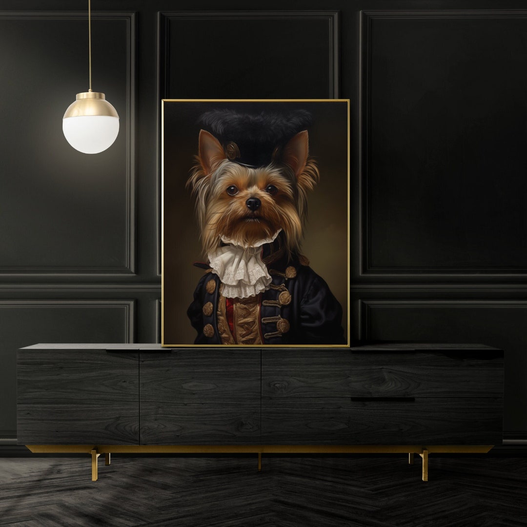 Victorian Animal Portrait, Royal Pet Painting, Yorkshire Terrier Print ...