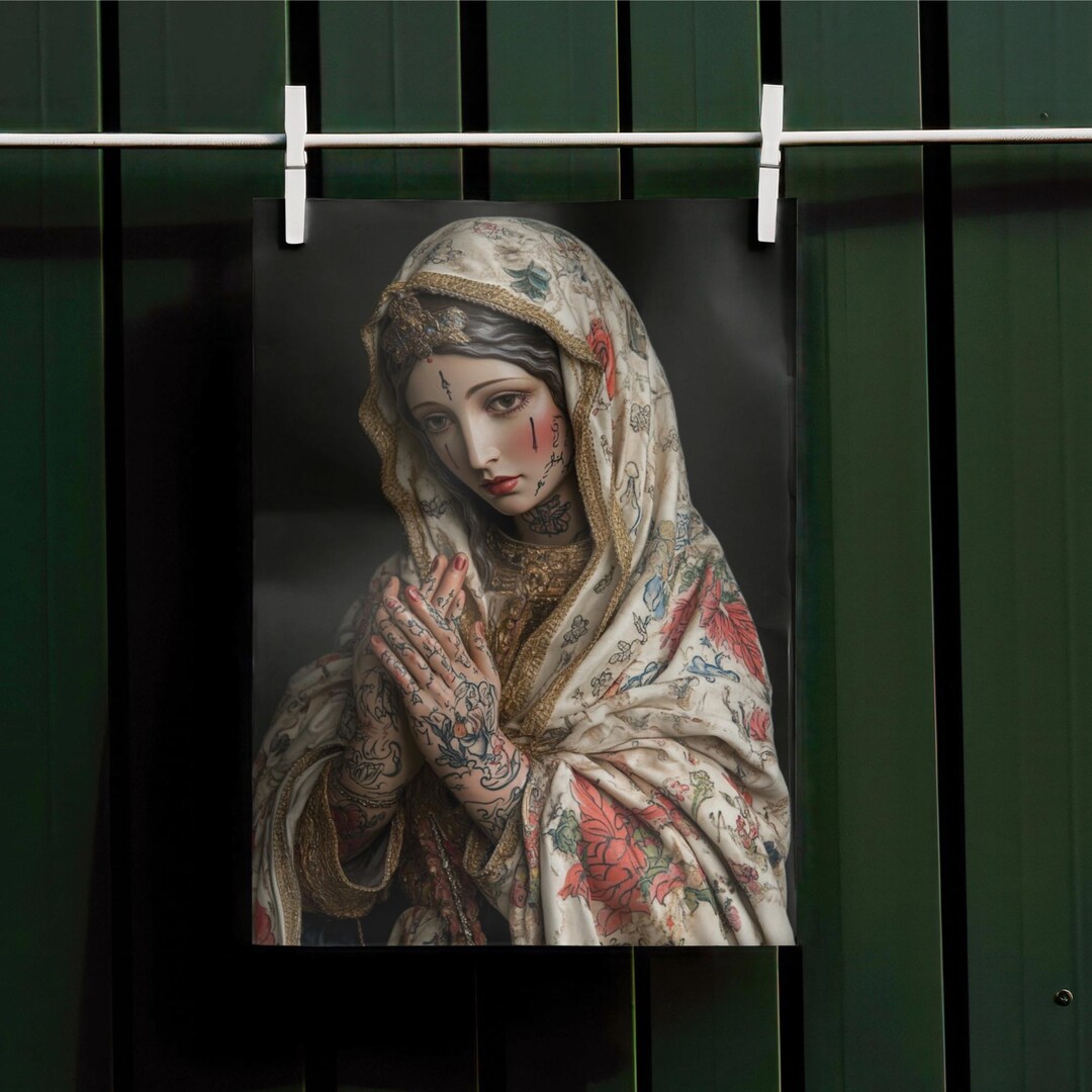 Virgin Mary Altered Art, Altered Art Prints, Feminist Wall Art, Tattoo ...
