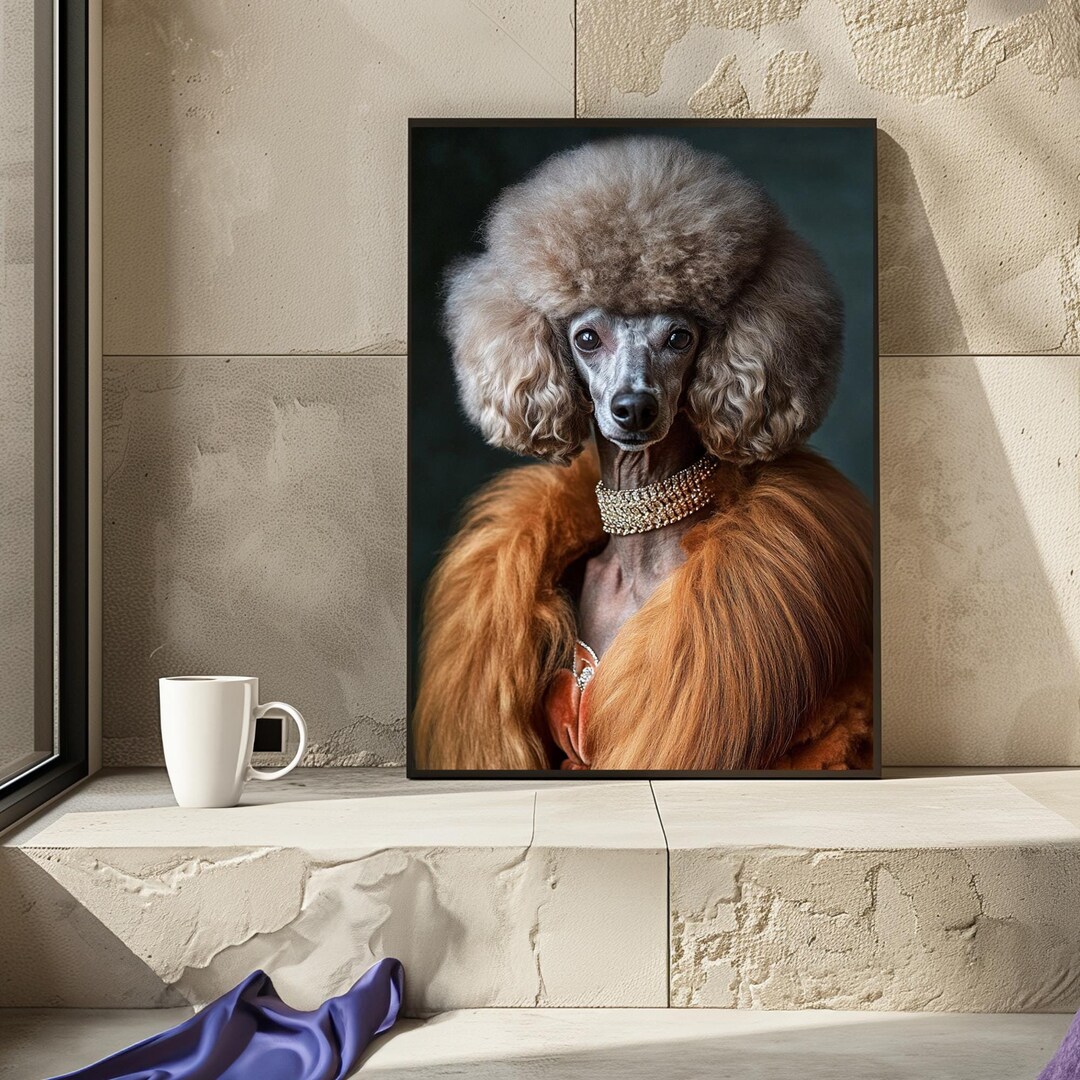 American Poodle Wall Art, American Poodle Gifts, Quirky Decor, Eclectic ...