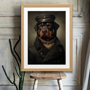 Renaissance Rottweiler Painting, Rottweiler Print, Quirky Animals, Dog ...