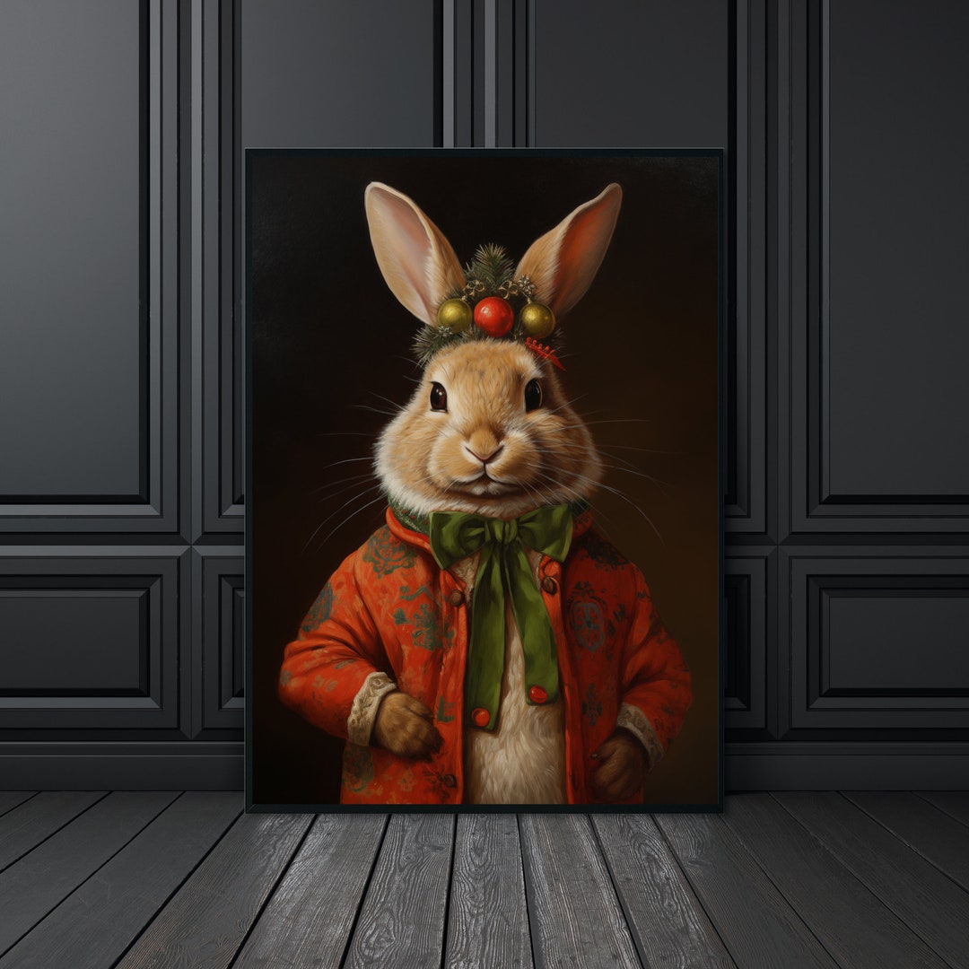 Victorian Animal Portrait, Royal Pet Painting, Rabbit Nursery Prints ...