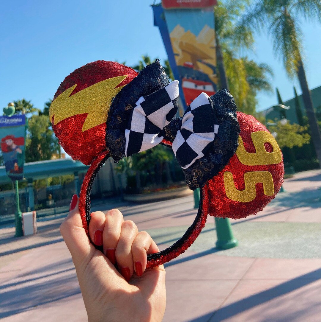 Lightning Mcqueen Inspired Ears, Mouse Ears, Racecar Ears - Etsy