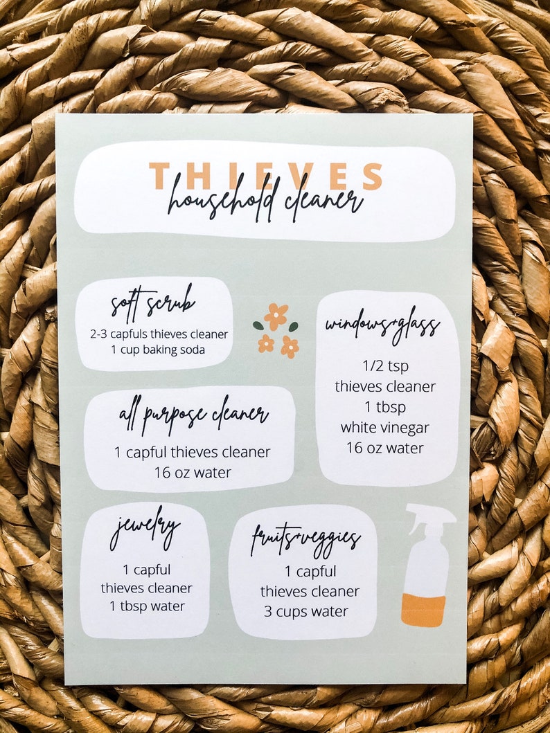 Digital Download Thieves Recipe Cards - Etsy
