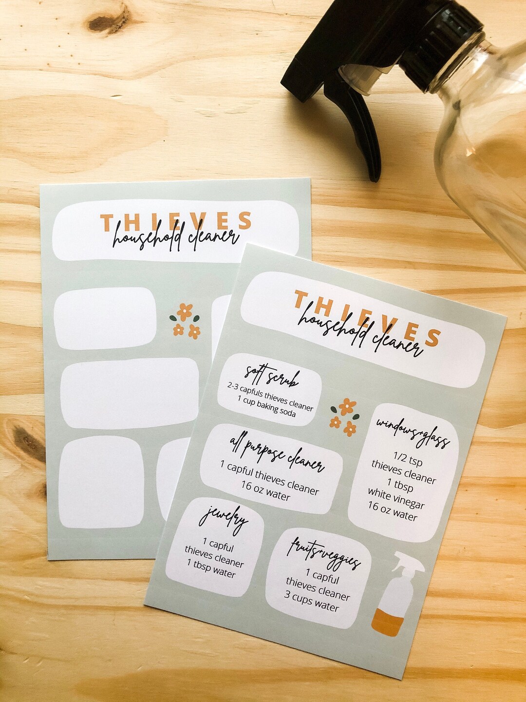 Digital Download Thieves Recipe Cards - Etsy