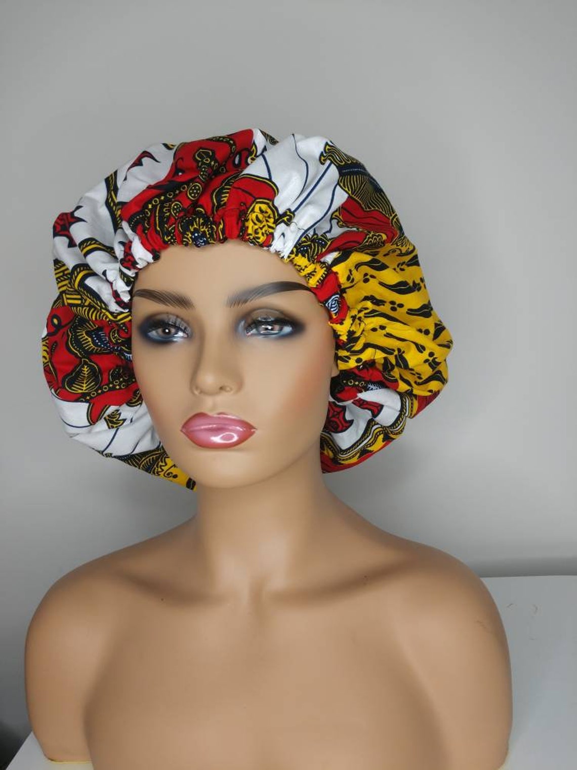 Head Bonnet With Matching Face Mask in African Print Fabric - Etsy