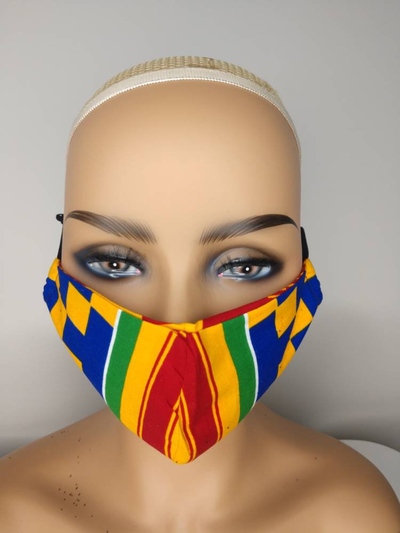 Head Bonnet With Matching Face Mask in African Print Fabric | Etsy