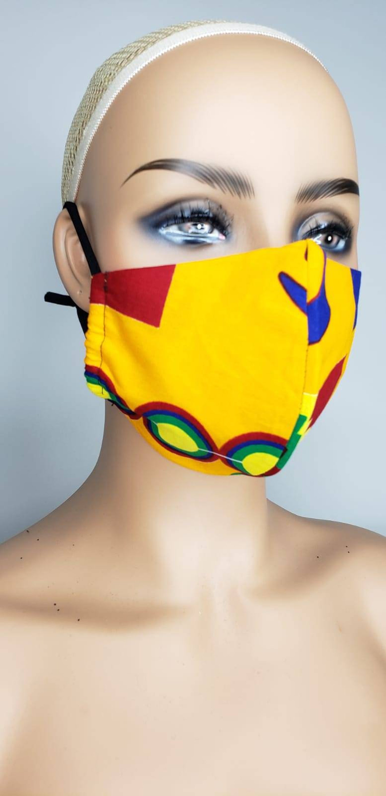 Head Wrap With Matching Face Mask in African Print Fabric - Etsy Hong Kong