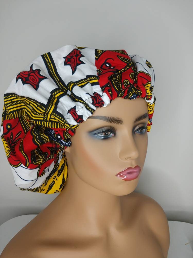 Head Bonnet With Matching Face Mask in African Print Fabric |lined With ...