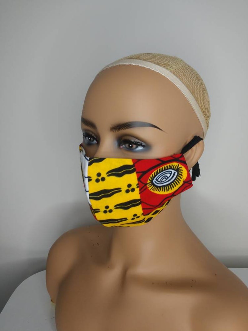 Head Bonnet With Matching Face Mask in African Print Fabric |lined With ...