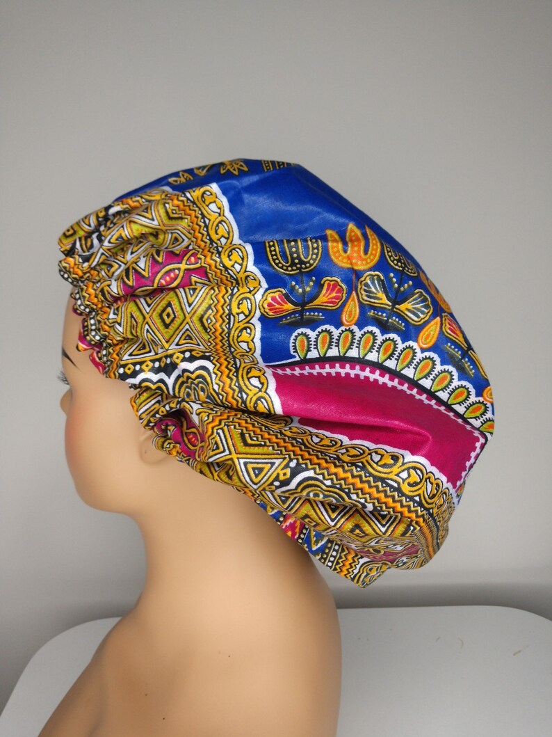 Head Bonnet With Matching Face Mask in African Print Fabric | Lined ...