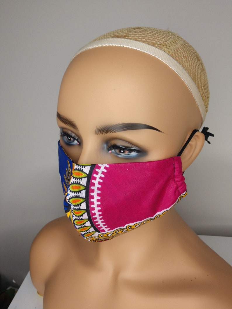 Head Bonnet With Matching Face Mask in African Print Fabric | Lined ...