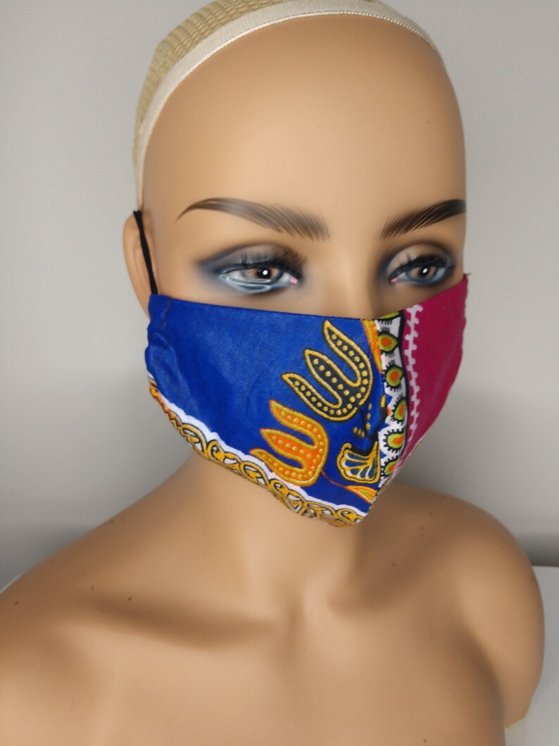 Head Bonnet With Matching Face Mask in African Print Fabric | Lined ...
