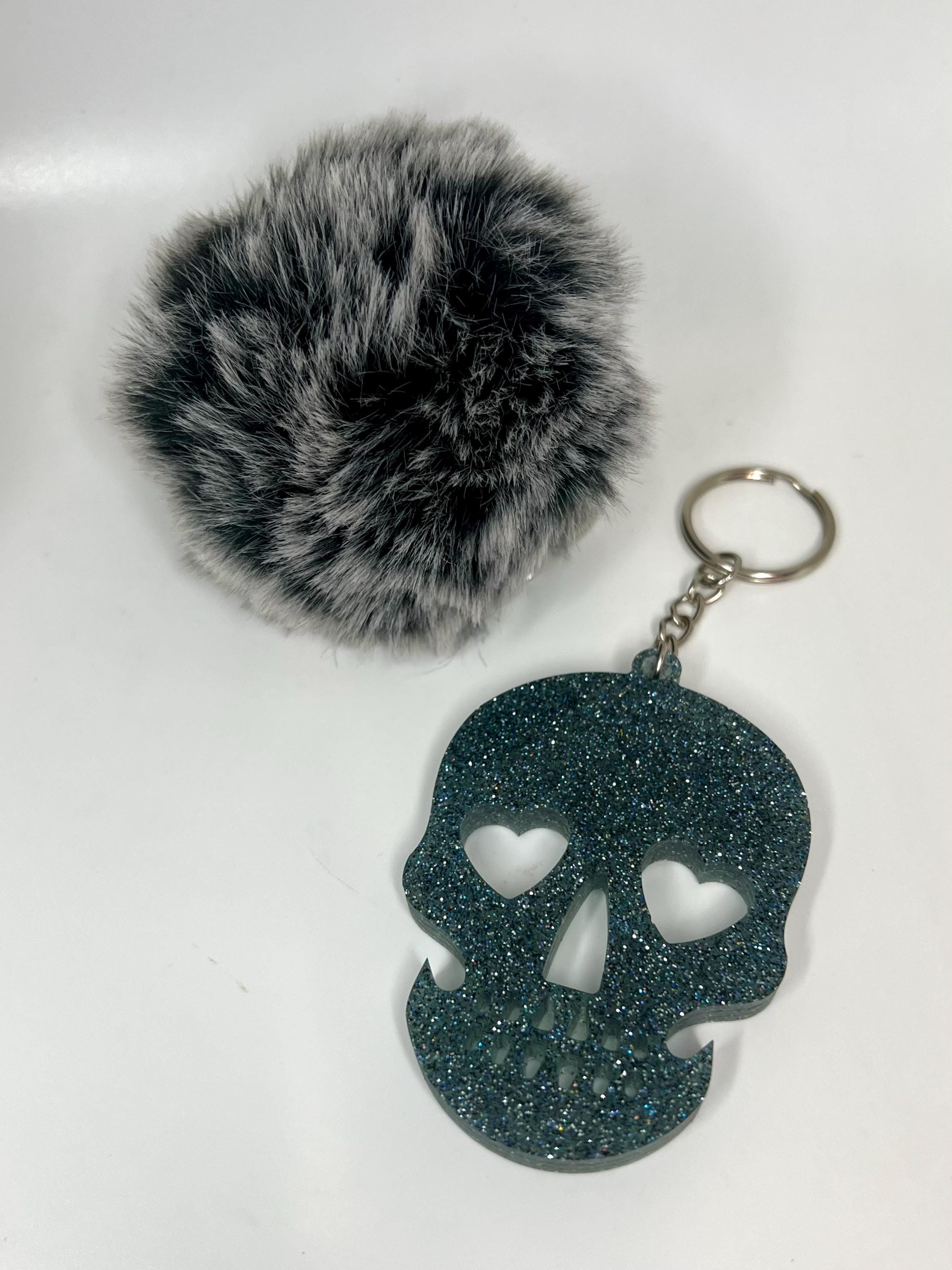Gothic Skull Puff Keychain - Etsy
