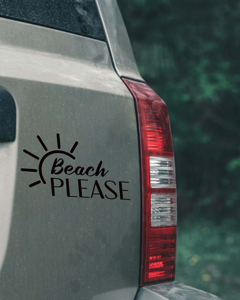 BEACH PLEASE Vinyl Decal - Etsy