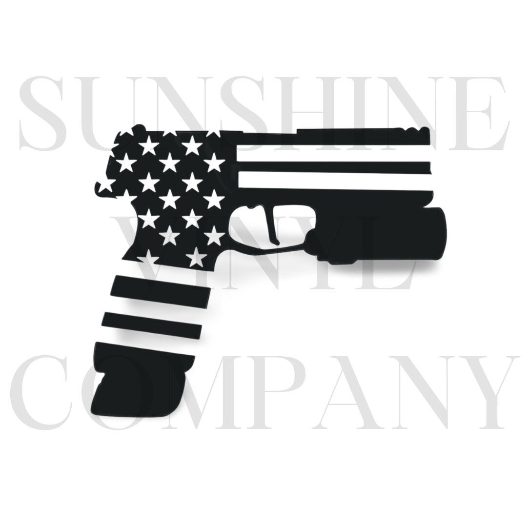 American FLAG Pistol Decal - Etsy
