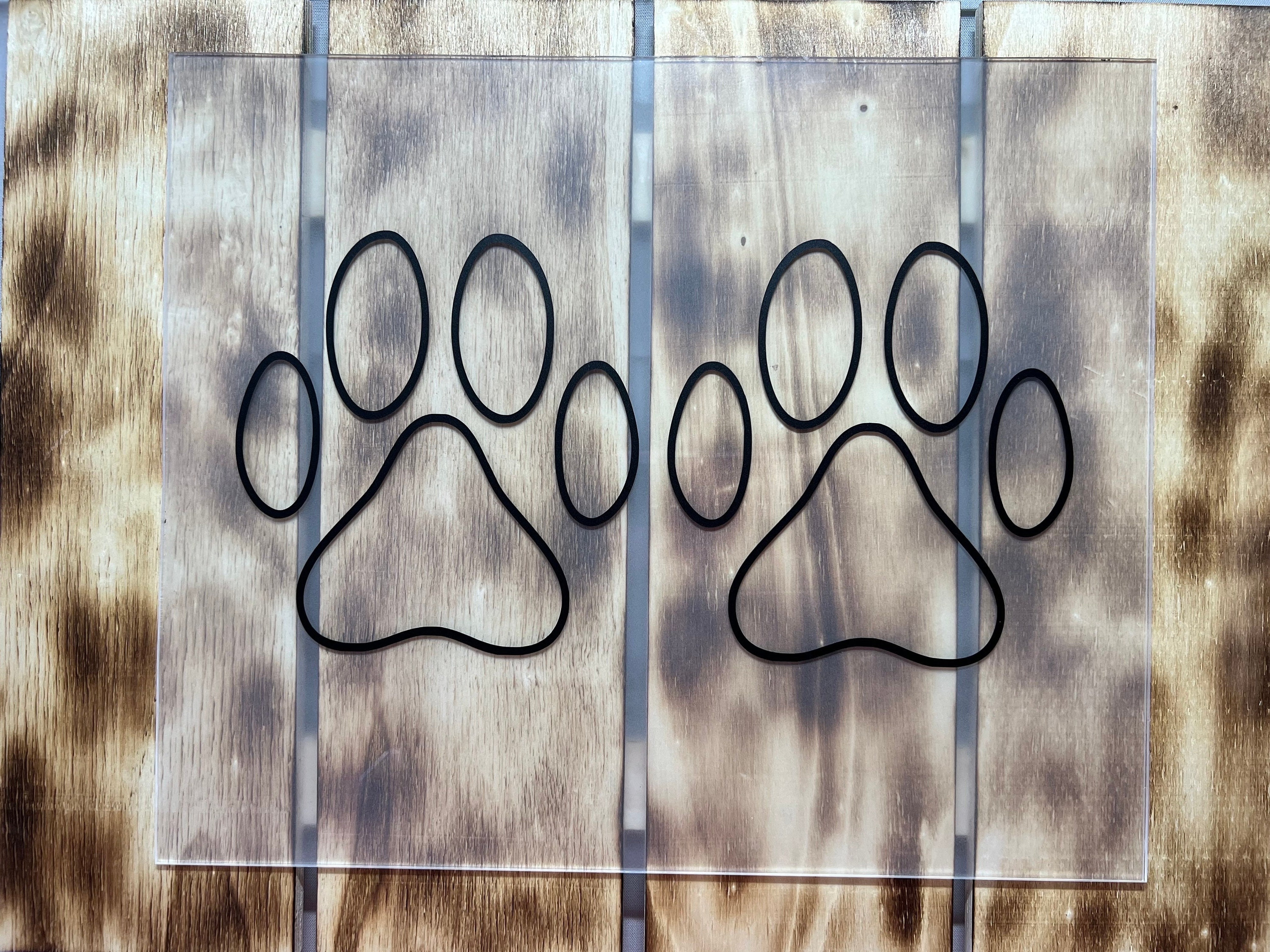 Double Dog Paw Print Outline Vinyl Decal - Etsy