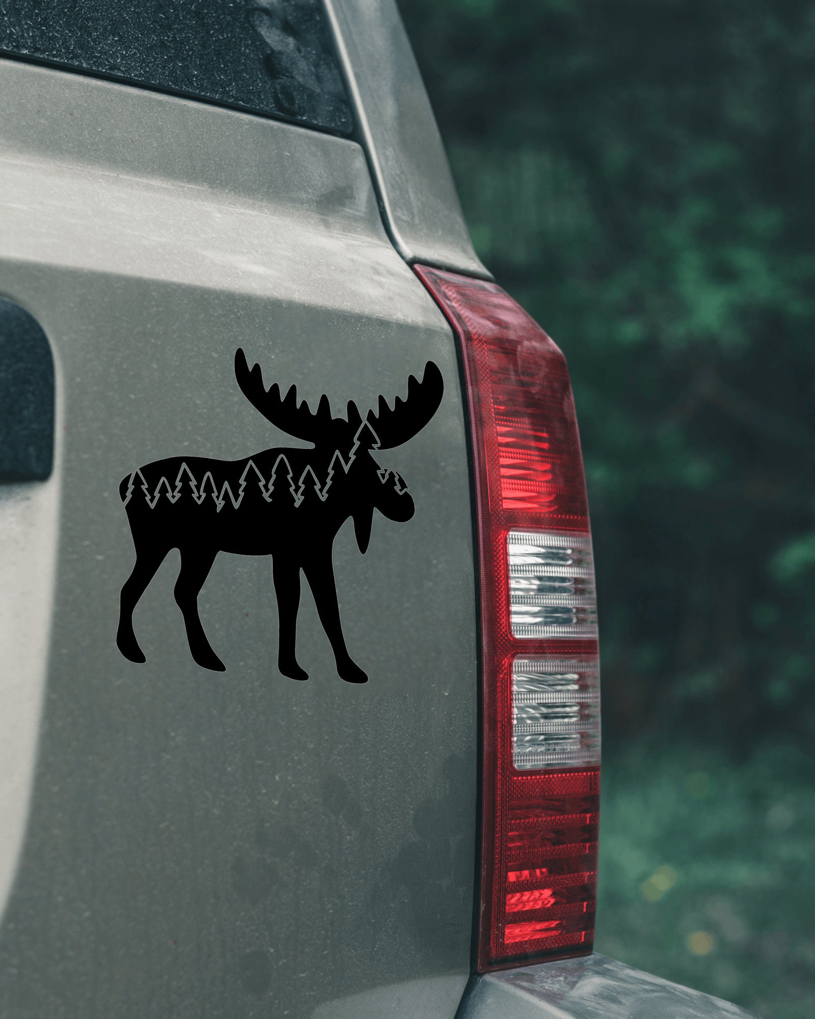 MOOSE With Trees Vinyl Decal - Etsy