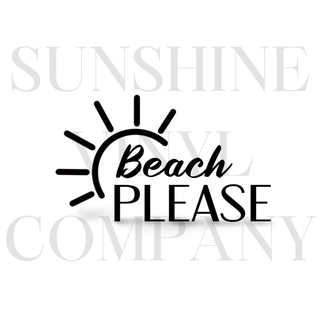 BEACH PLEASE Vinyl Decal - Etsy
