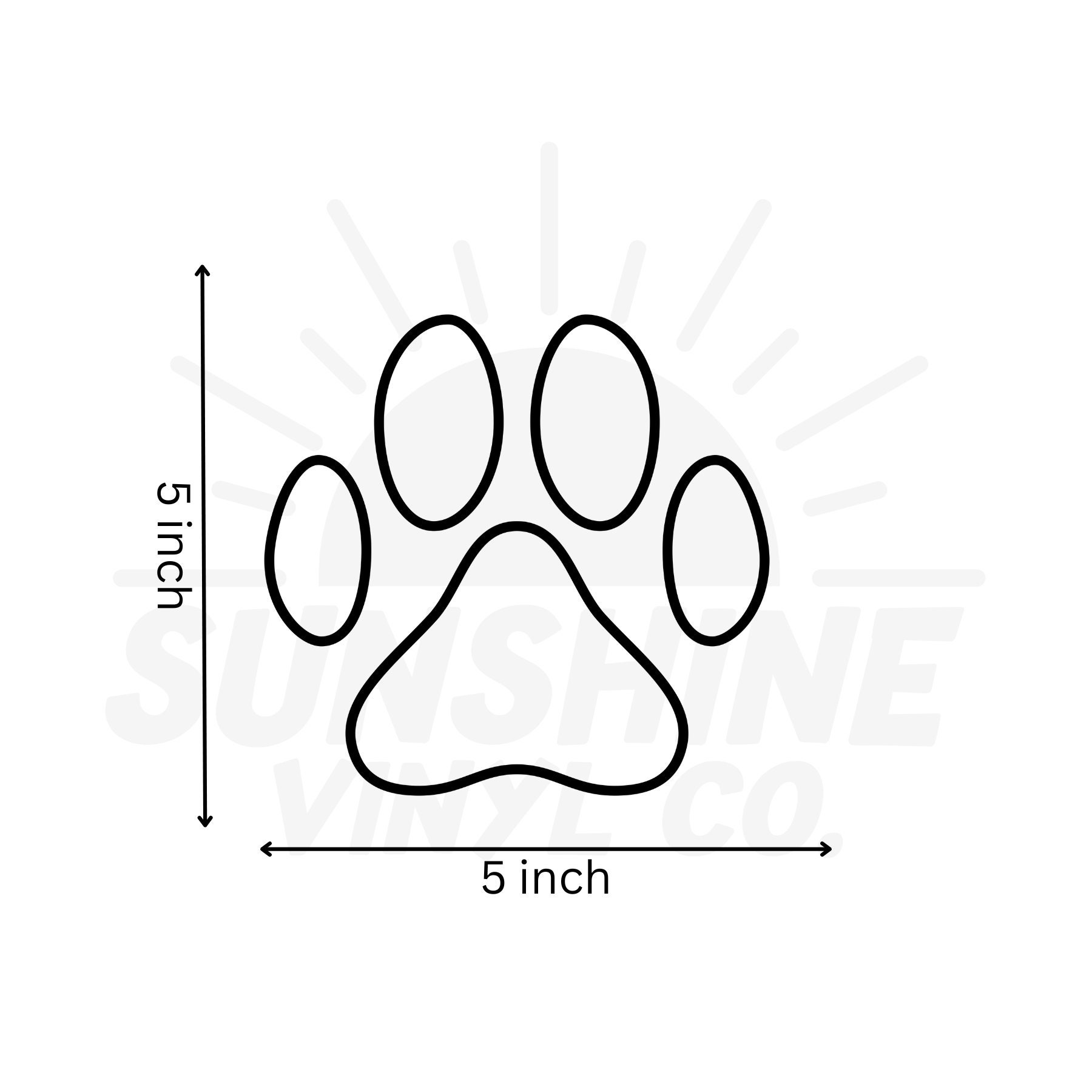 Single Dog Paw Print Outline Vinyl Decal - Etsy