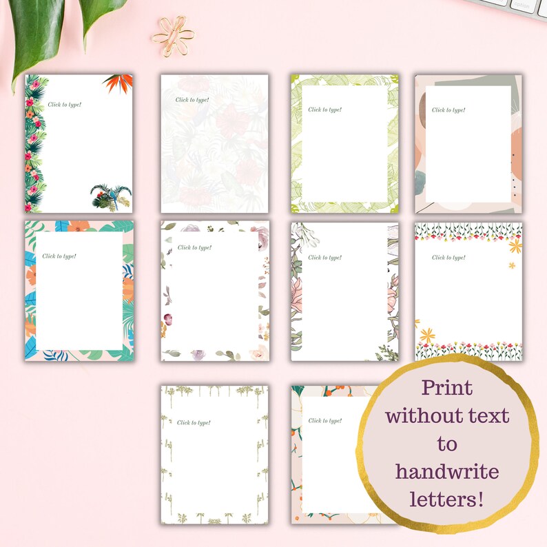 Microsoft Word Stationery Templates Printable Letter Writing | Etsy