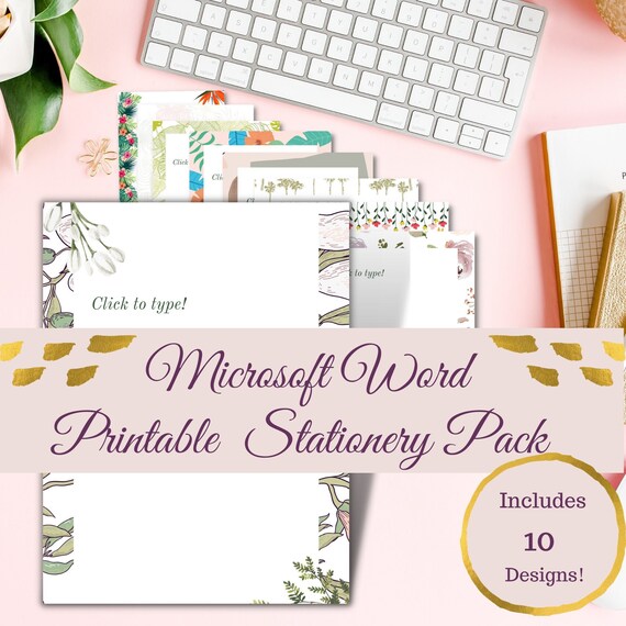 Microsoft Word Stationery Templates Printable Letter Writing | Etsy