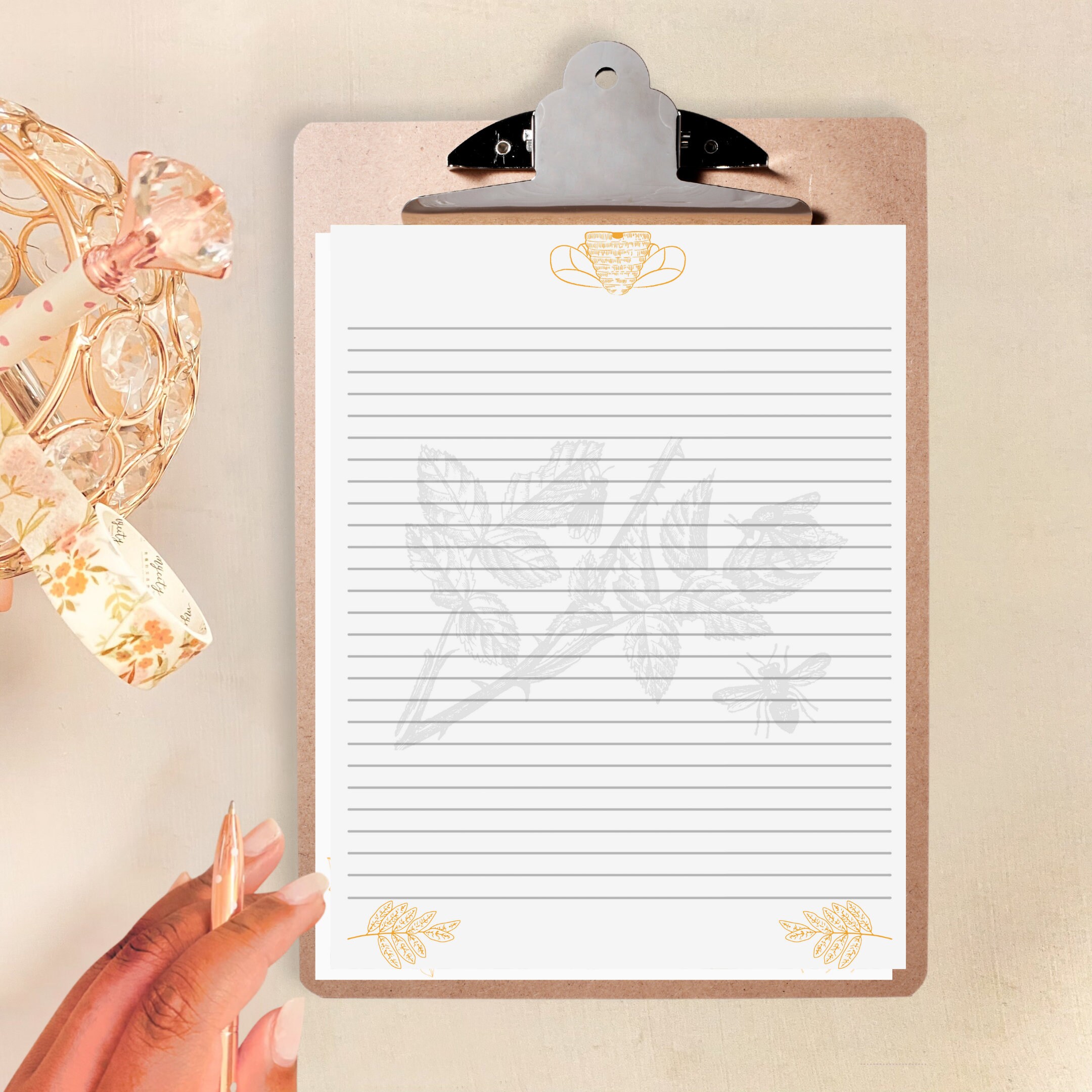 Linen Letter Writing Paper: Floral Stationery, 20 Sheets - Etsy