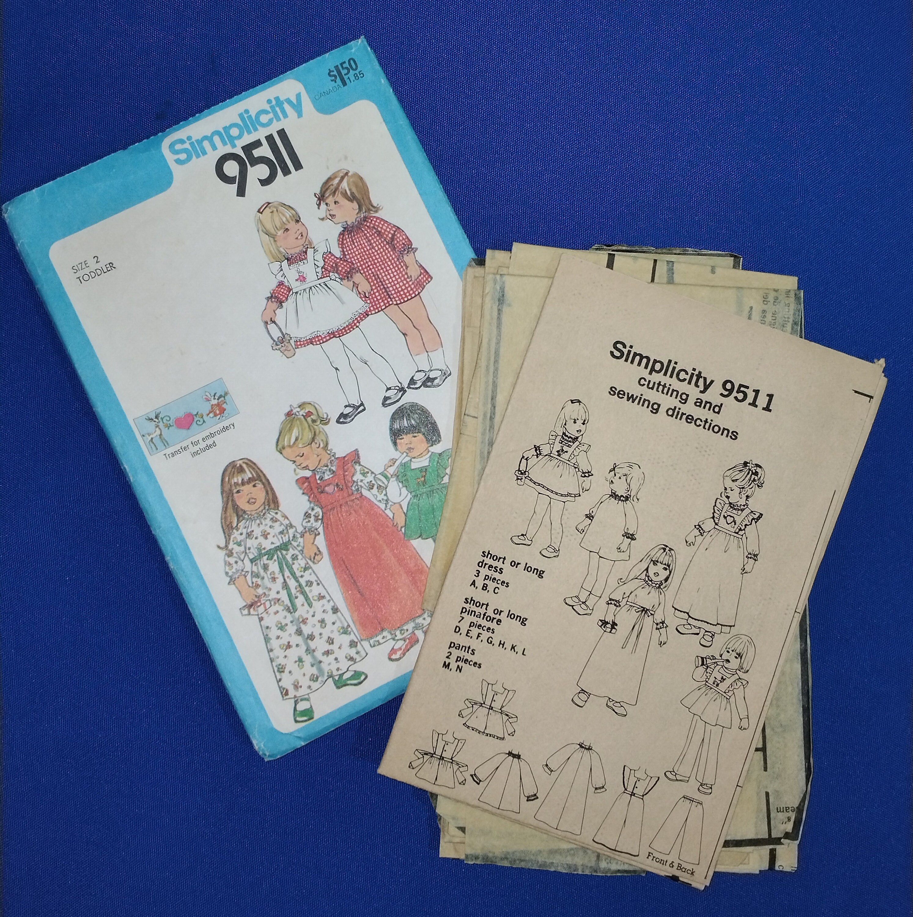 Childs Dress and Pinafore Pattern CUT, COMPLETE Vintage 1980 Simplicity ...