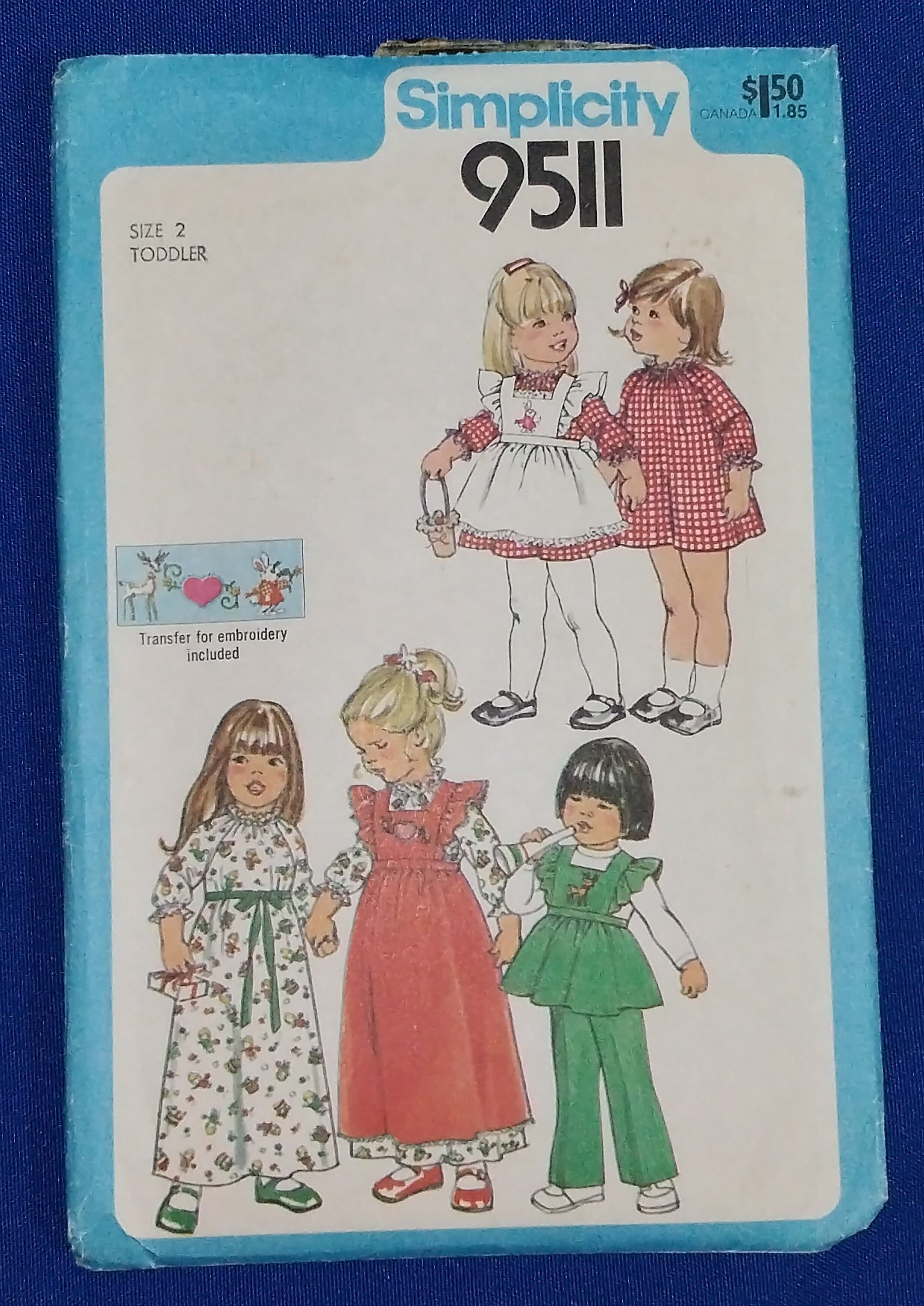 Childs Dress and Pinafore Pattern CUT, COMPLETE Vintage 1980 Simplicity ...