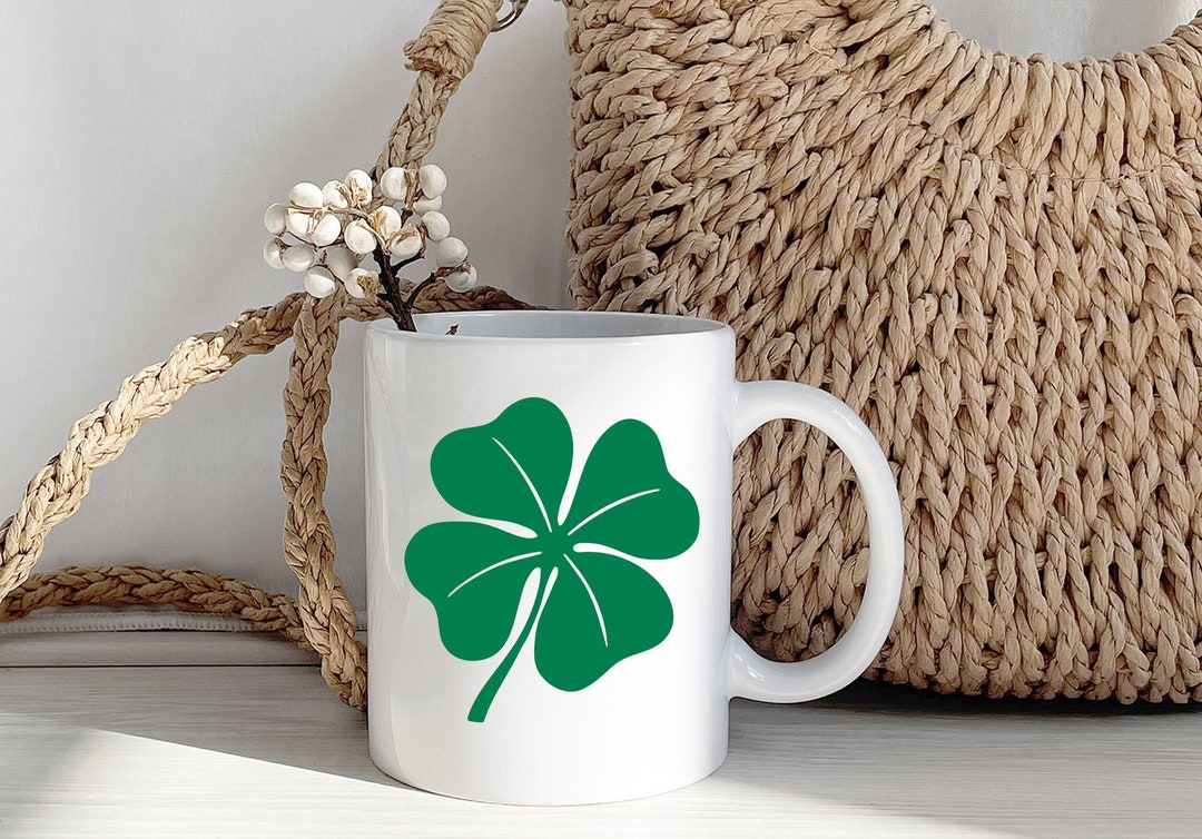 Four Leaf Clover Mugs, Lucky Four Leaf Clover, Clover Mug, Lucky Mug - Etsy