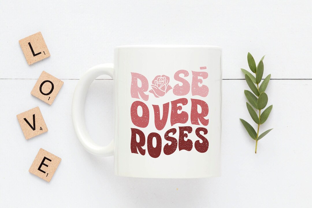 Rose Over Roses, Valentine's Day Rose Mug, Roses Coffee Mug, Rose Over ...