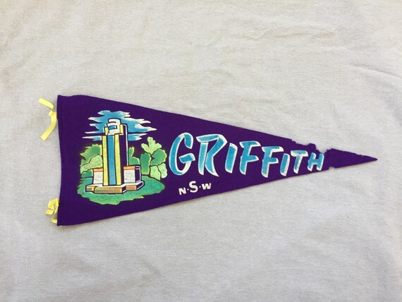 Vintage Griffith NSW Pennant Flag - Etsy