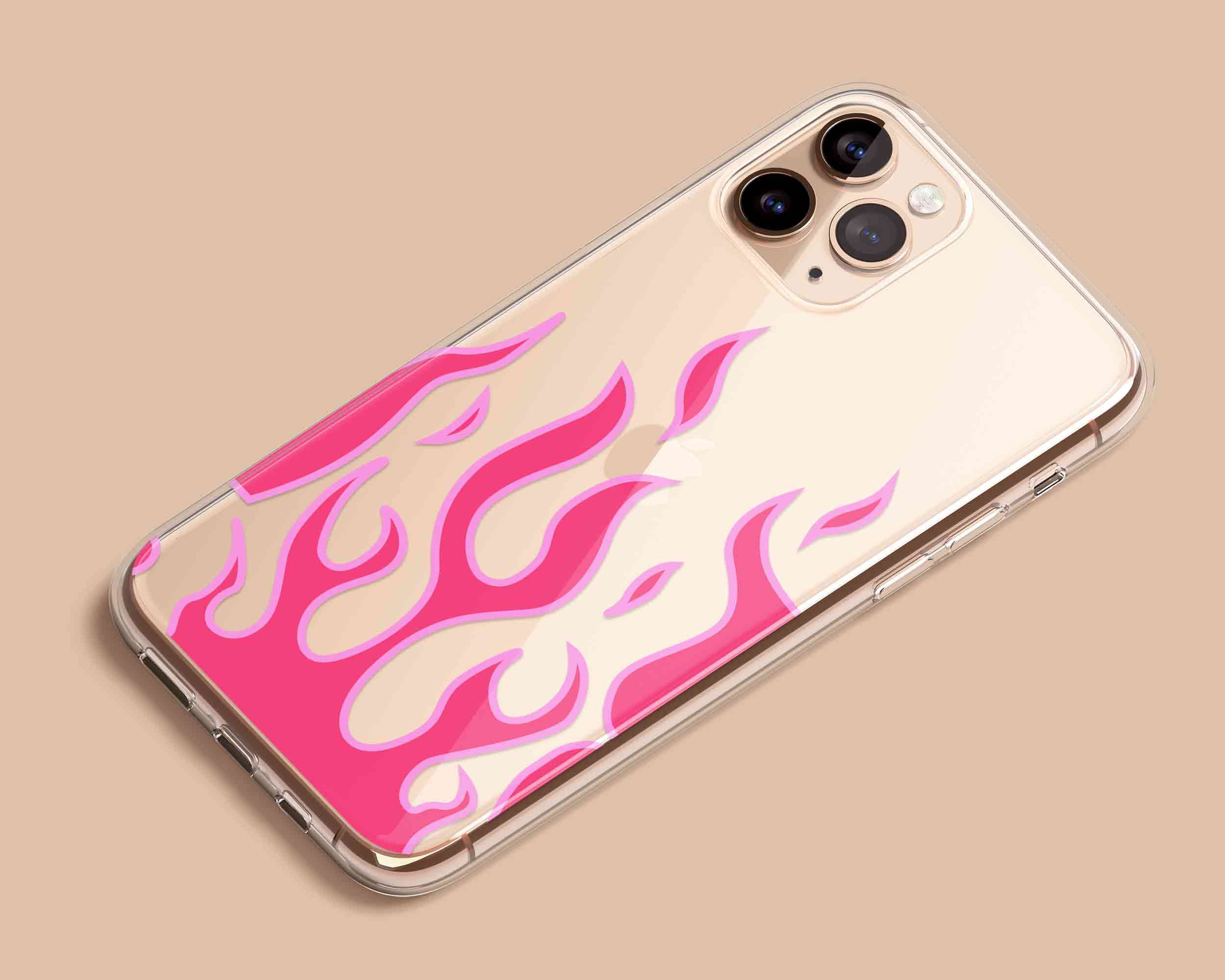 Pink Flames Fire Iphone Case Clear Iphone Case Iphone Case - Etsy