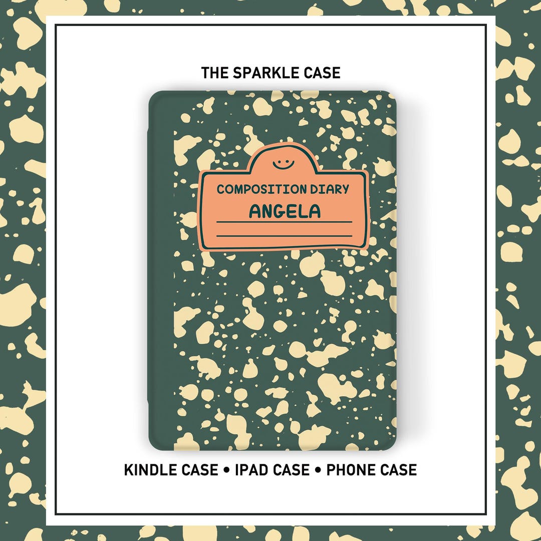 Personalized Kindle Case, Composition Notebook Style Cover With Strap ...