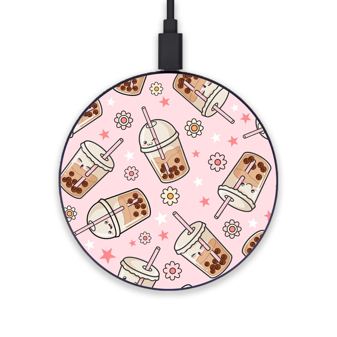 Cute Wireless Charger,boba Milk Tea 15 W Wireless Charger,fast Charing ...
