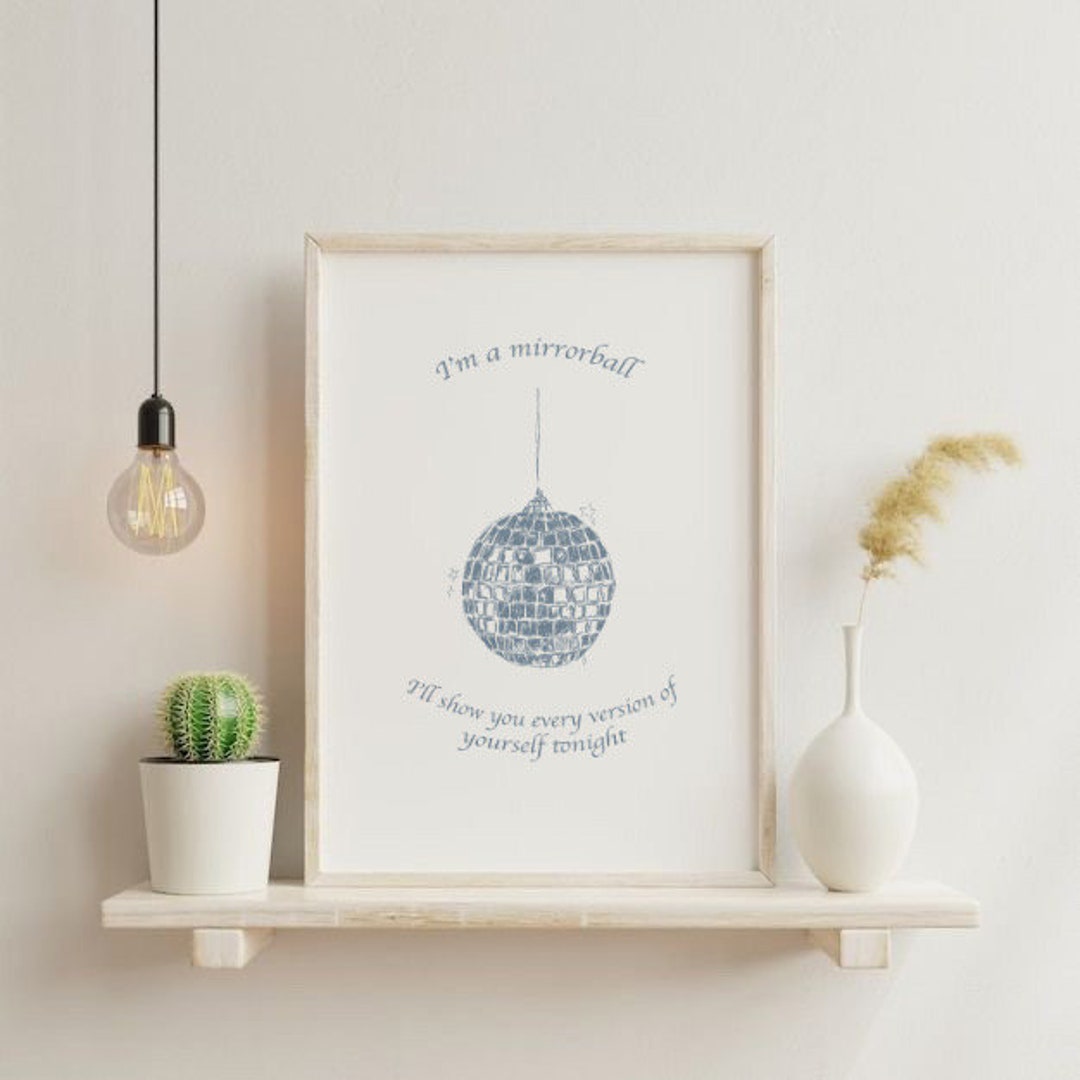Taylor Swift Mirrorball Song Lyrics Wall Print - Etsy