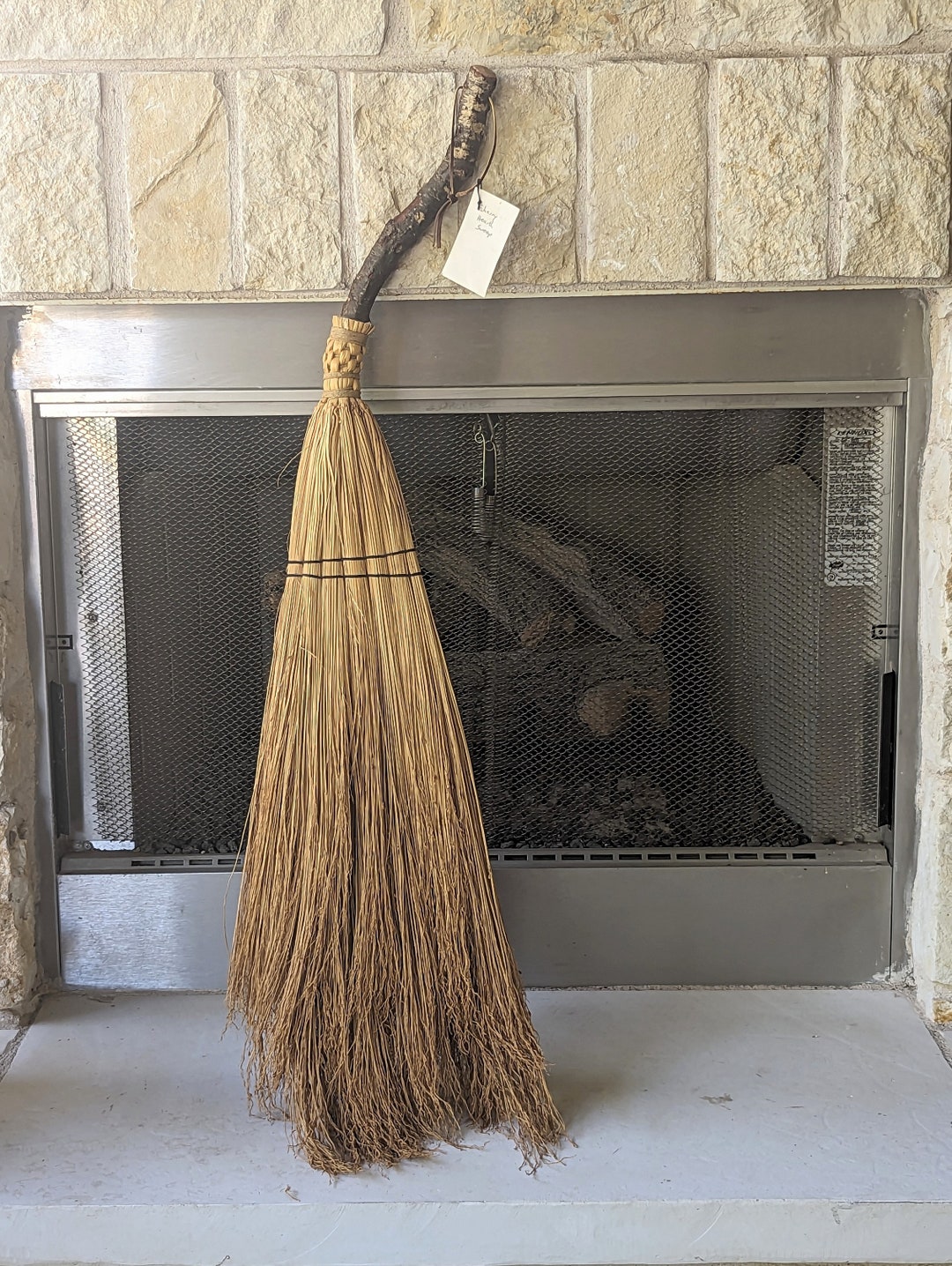 Vintage Large Handmade Broom, Handmade Hearth Sweep, Cherry Wood Besom ...