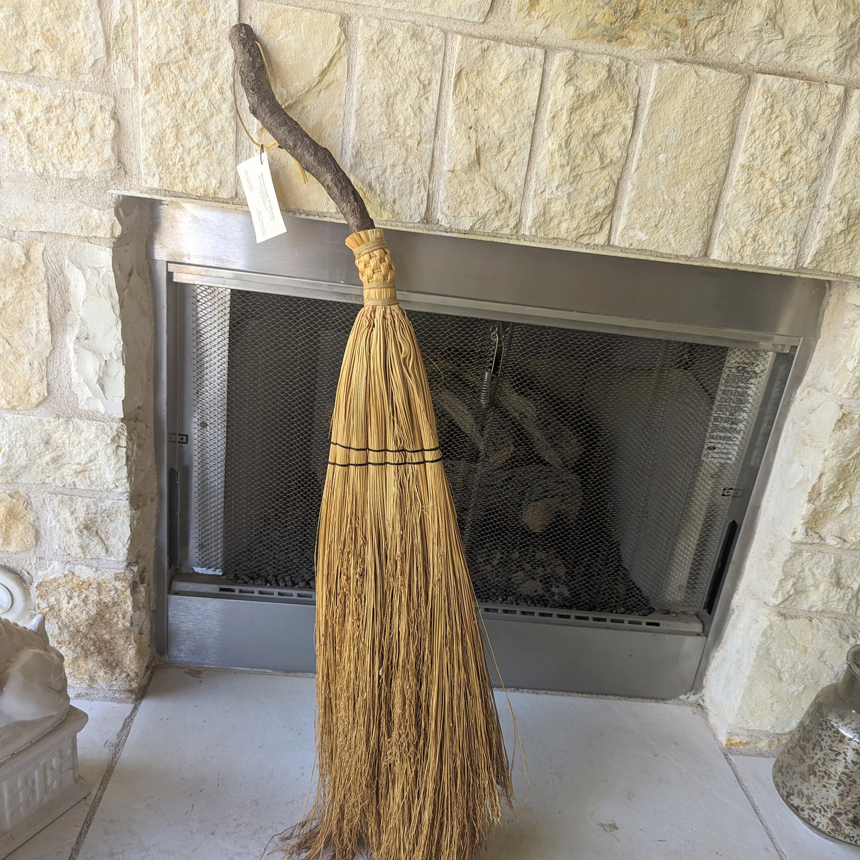 Vintage Large Handmade Broom, Handmade Hearth Sweep, Cherry Wood Besom ...