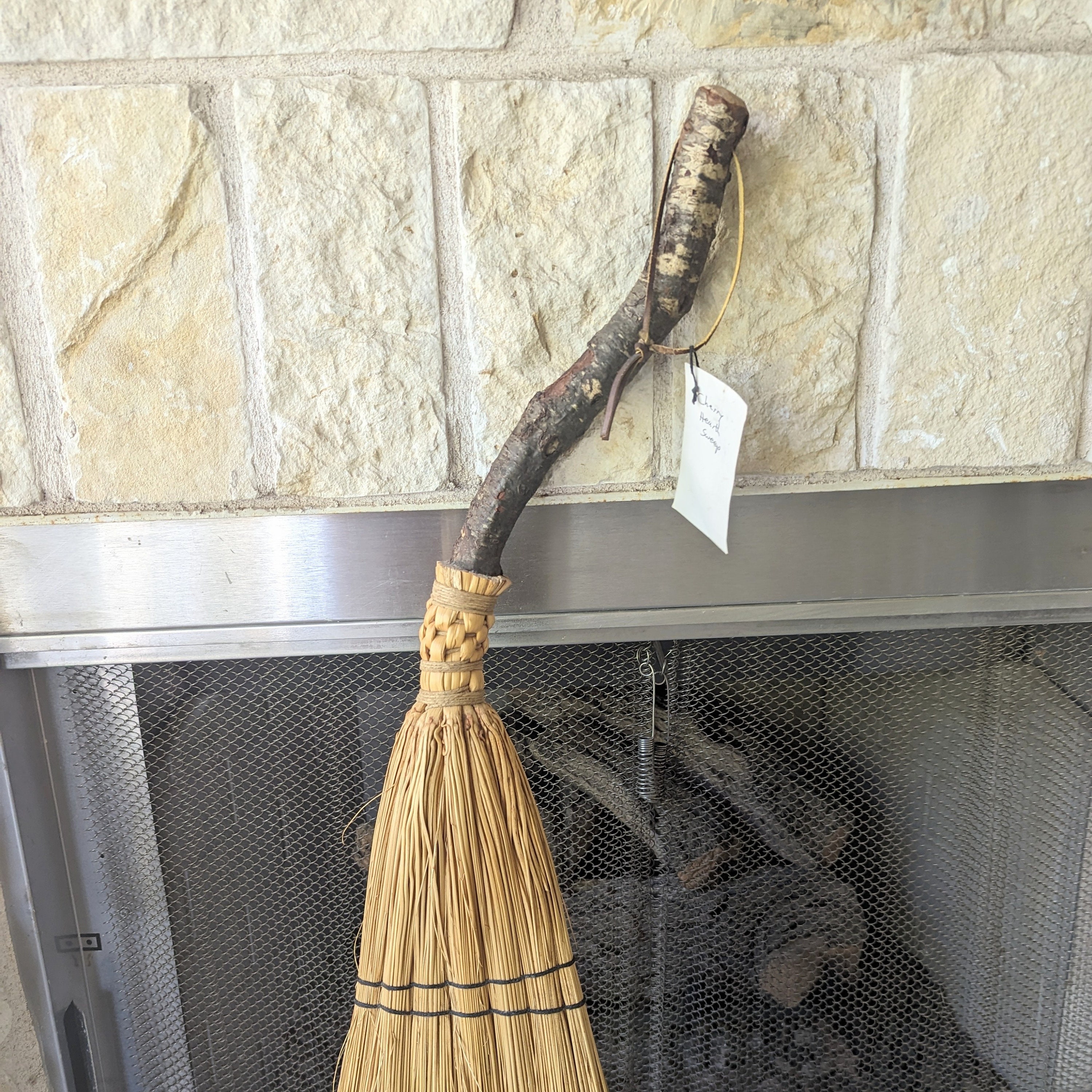 Vintage Large Handmade Broom, Handmade Hearth Sweep, Cherry Wood Besom ...