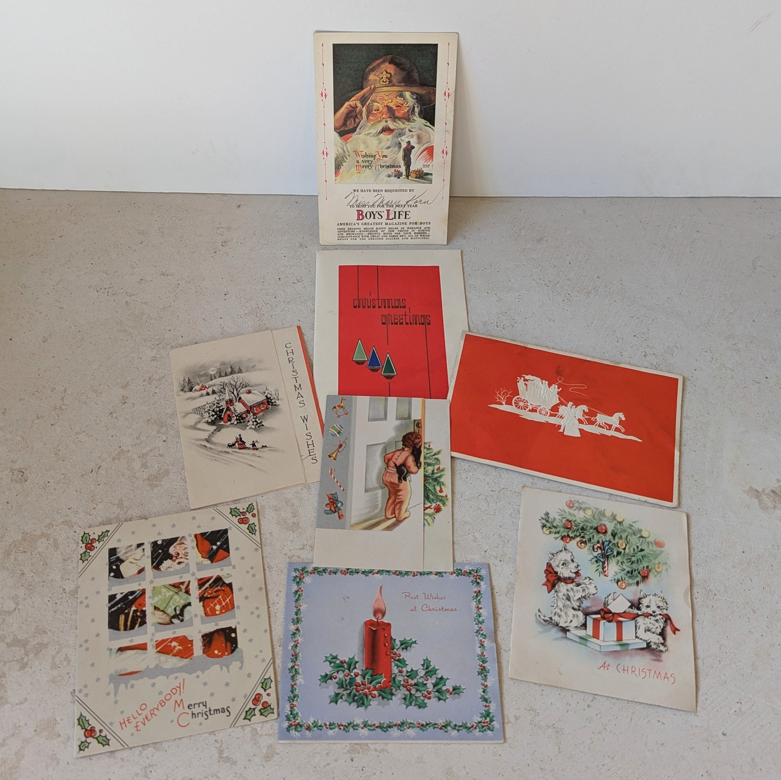 Vintage 1930s | 1940s Christmas Cards, Signed and Unsigned, Great for ...