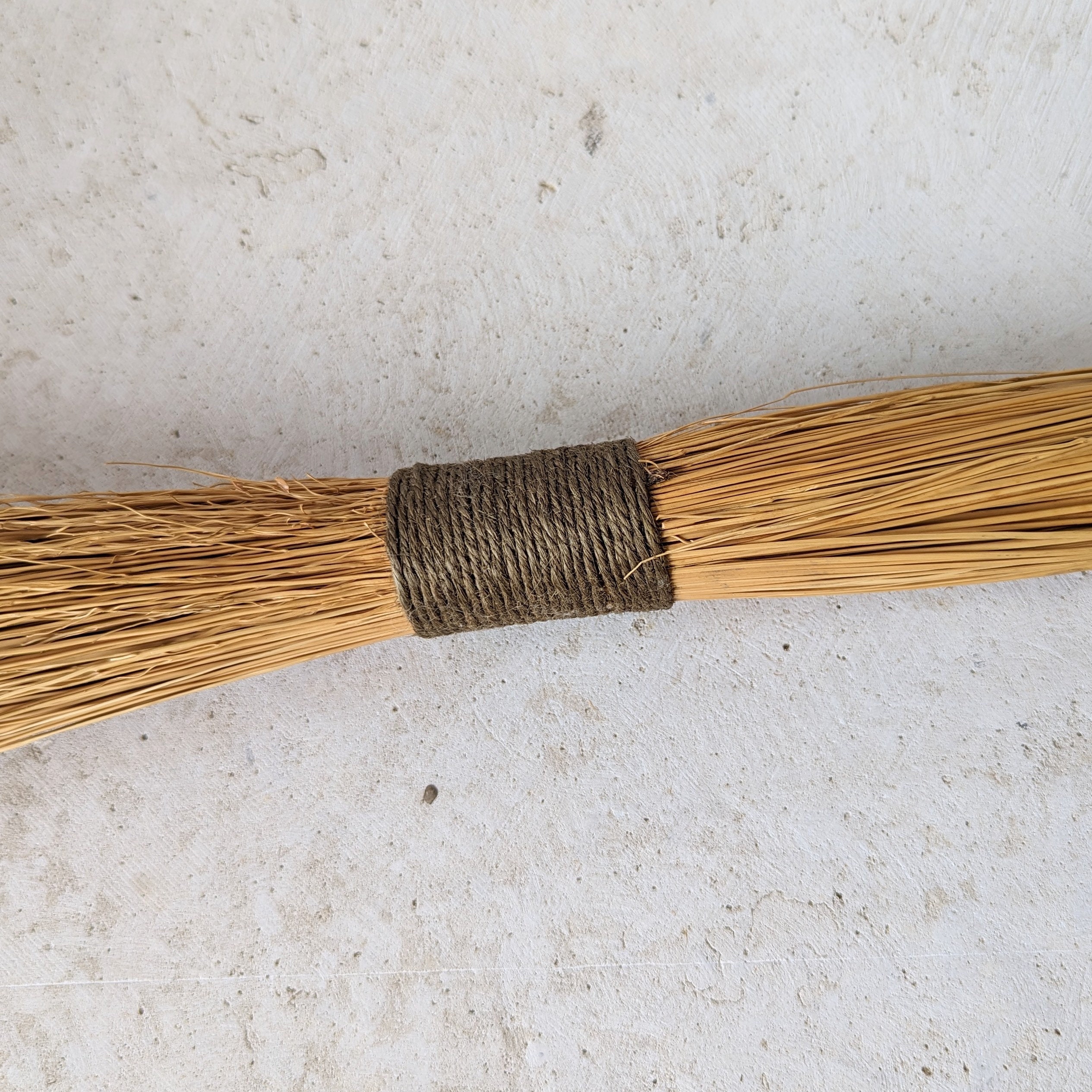 Vintage Hand Made Straw Broom, Handmade Straw Broom, Hand Tied Broom ...