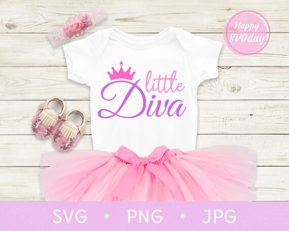 Little Diva SVG PNG JPG Little Princess Svg Newborn Svg | Etsy