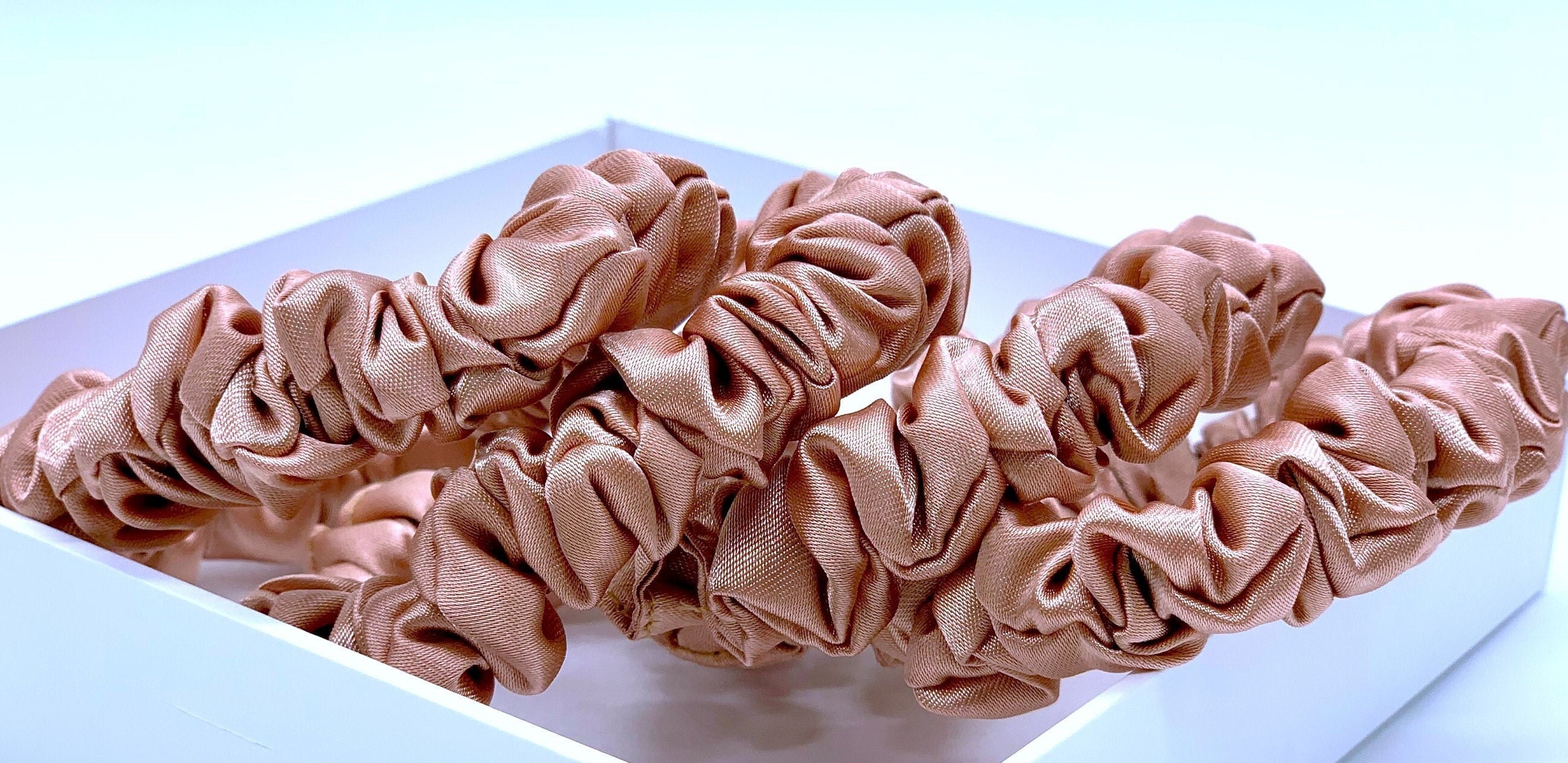 Peach Skinny Silky Satin Scrunchie Peach Satin Scrunchie - Etsy