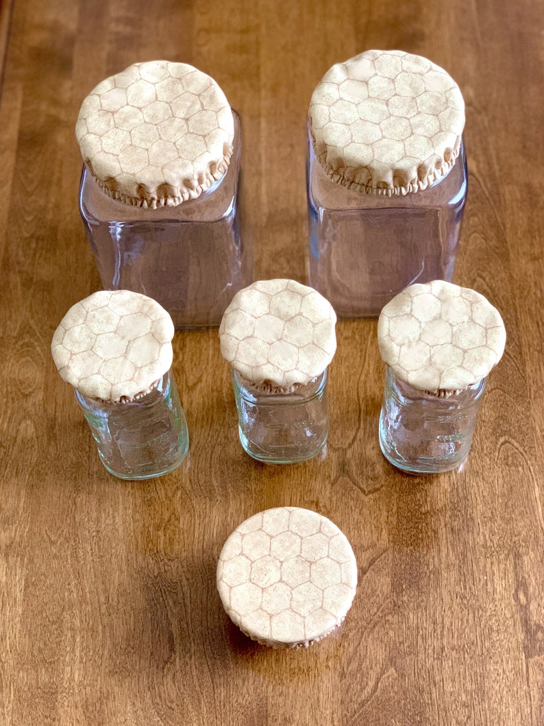 Reusable Mason Jar and Glass Cover Reversible Honeycomb Small | Etsy