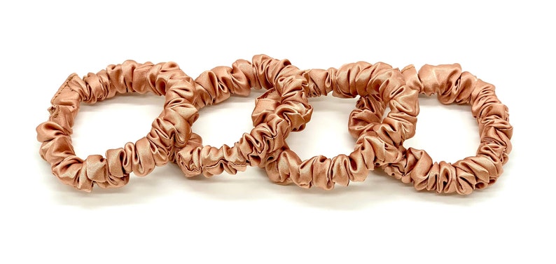 Peach Skinny Silky Satin Scrunchie Peach Satin Scrunchie - Etsy