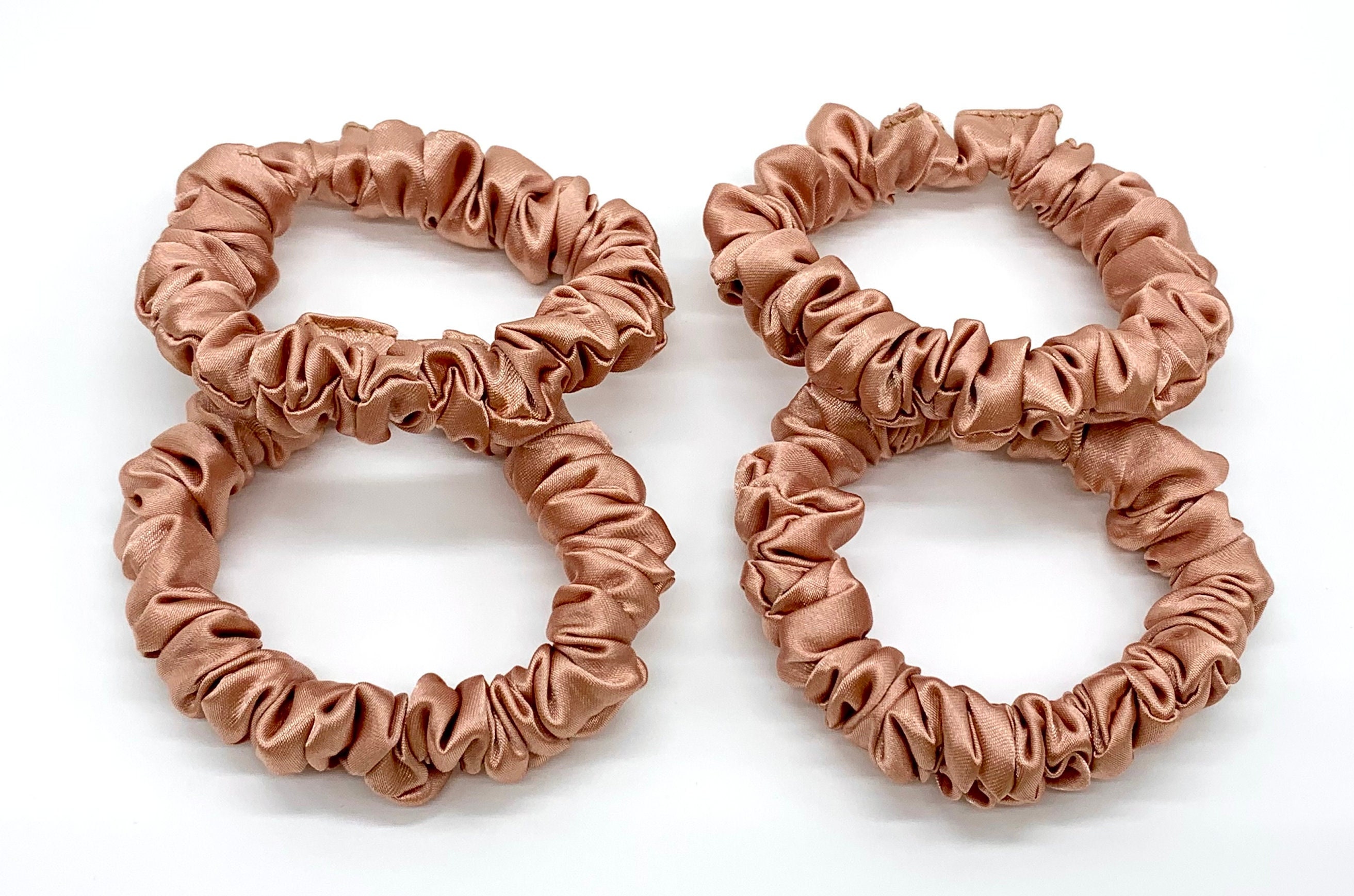 Peach Skinny Silky Satin Scrunchie Peach Satin Scrunchie - Etsy