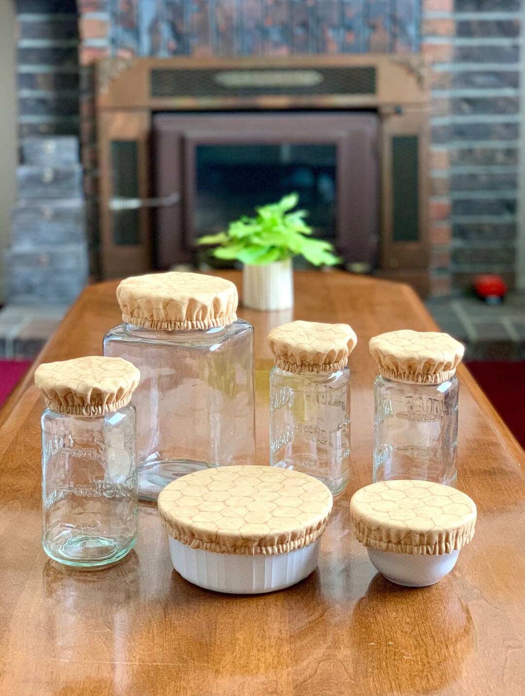 Reversible Mason Jar and Glass Cover, Reusable Cloth Sourdough Cover ...