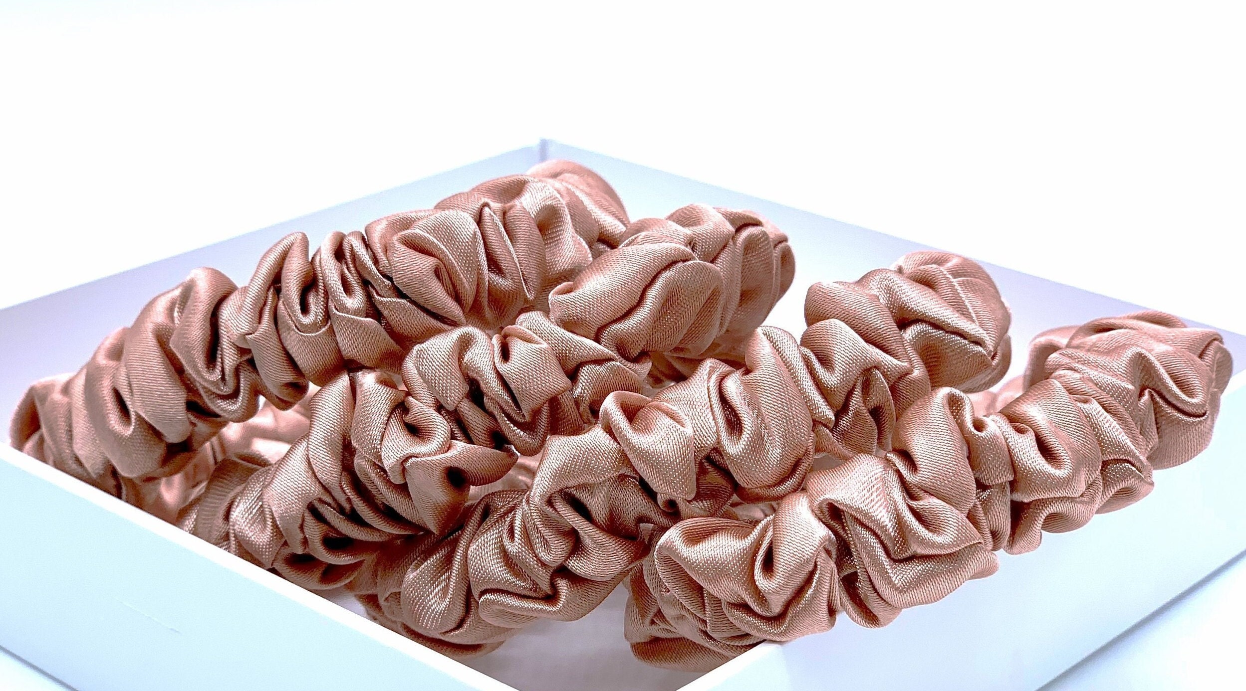 Peach Skinny Silky Satin Scrunchie Peach Satin Scrunchie - Etsy